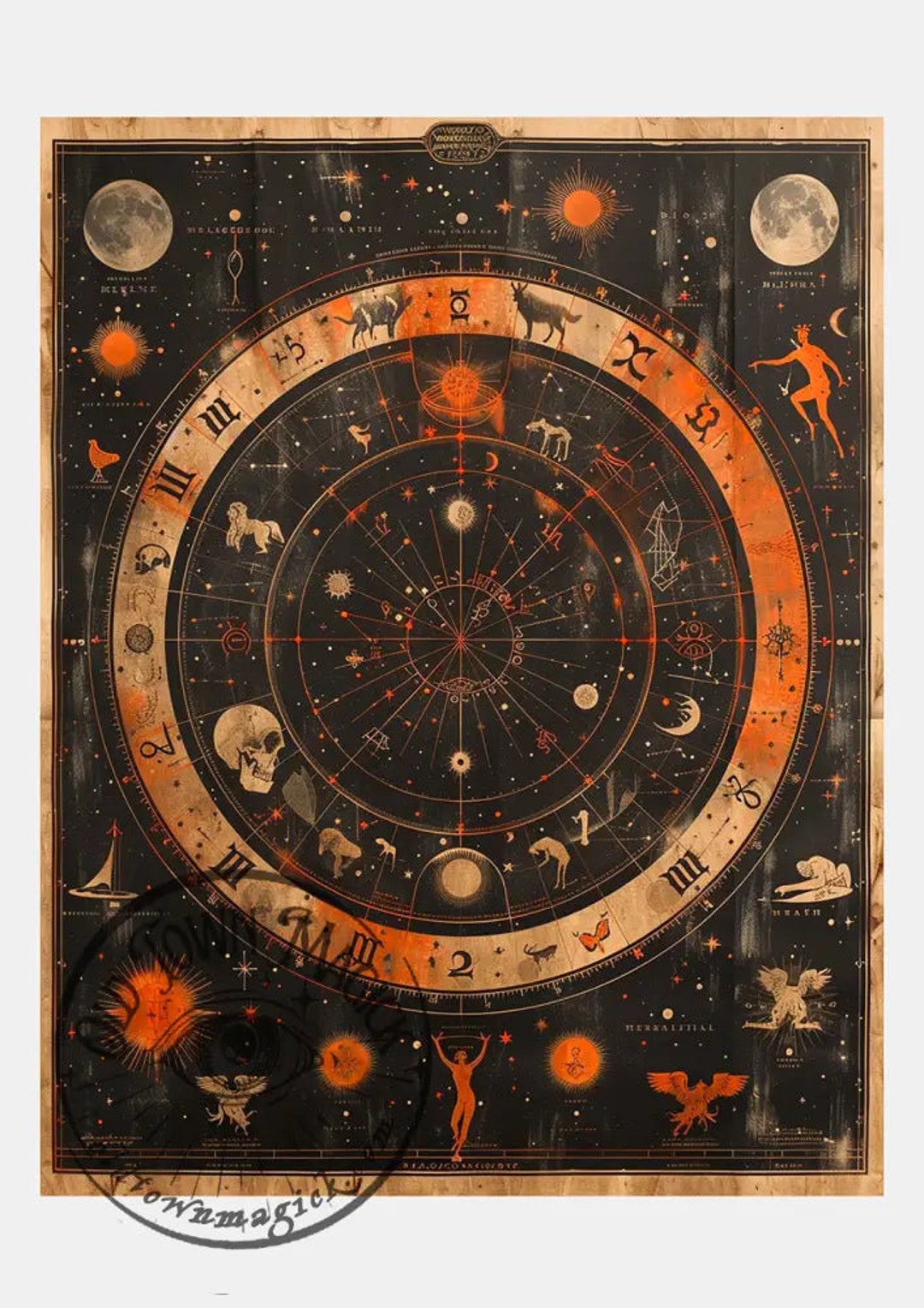 Astrology Chart Occult Esoteric Wall Art Print - Etsy
