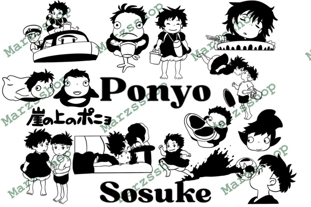 16 Piece SVG and PNG Ponyo Inspired Sosuke Svganime - Etsy