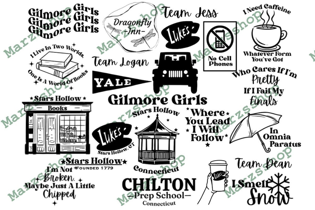 23 Piece SVG and PNG Bundle Gilmore Girls Inspired,gilmore Girl Svg ...