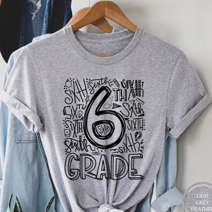 6th Grade Shirt, 6th Grade Typography T-shirt, Sixth Grade Teacher ...