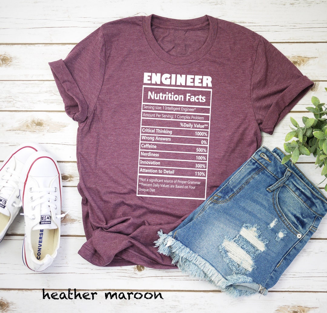 Engineer Shirt, Engineer Nutrition Facts Tee, Engineer Appreciation ...