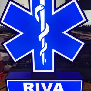 Personalized EMS Star of Life LED Light: First Responder Gift - Etsy
