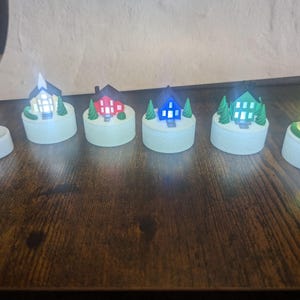 Light-up Miniature Christmas Village Houses: 3D Printed Holiday Decor ...