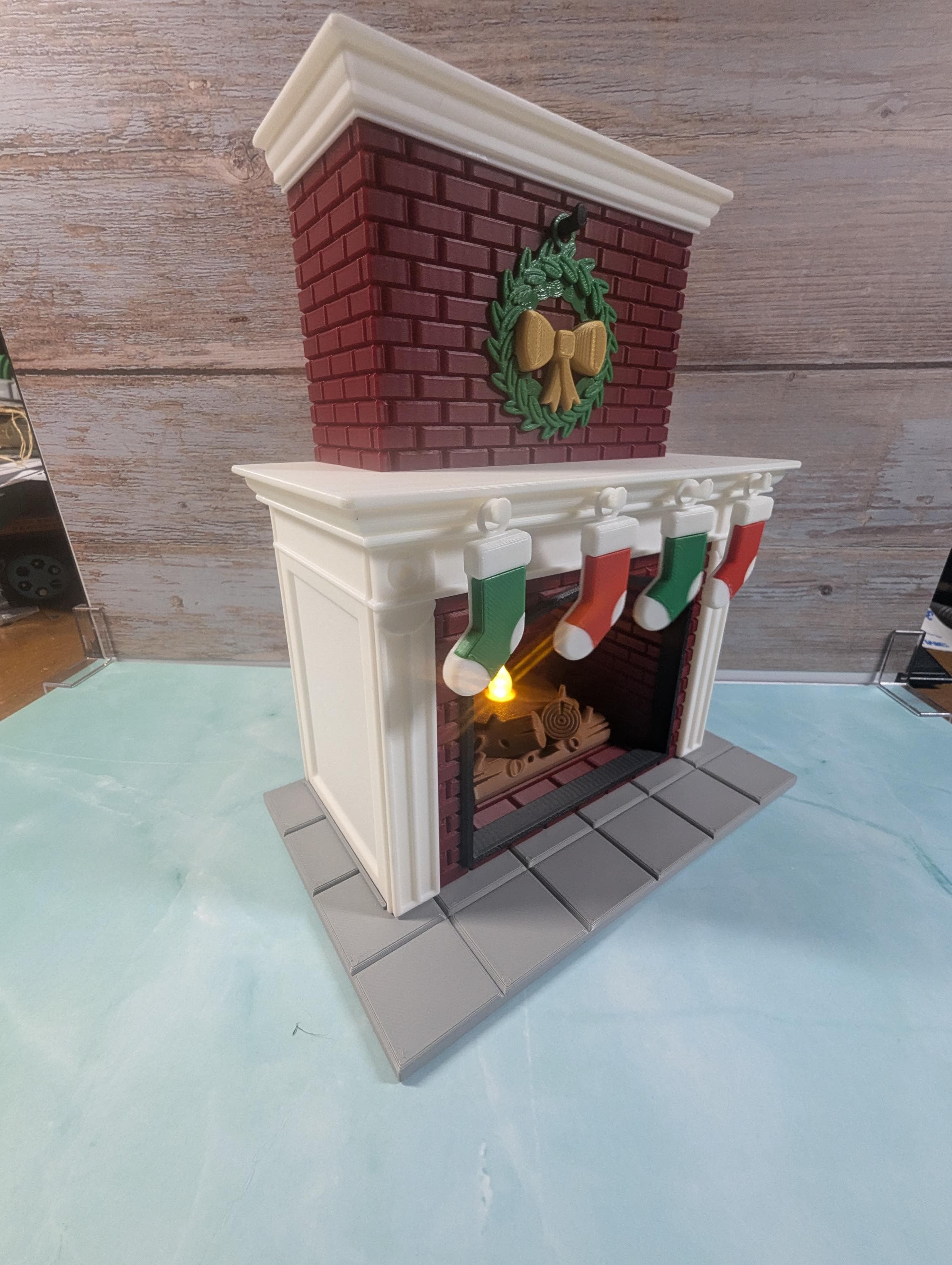 Miniature Christmas Fireplace With LED Light - Etsy