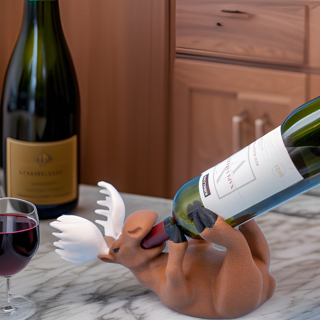 3D Printed Moose Wine Bottle Holder, Wine Bottle Holder, Moose - Etsy