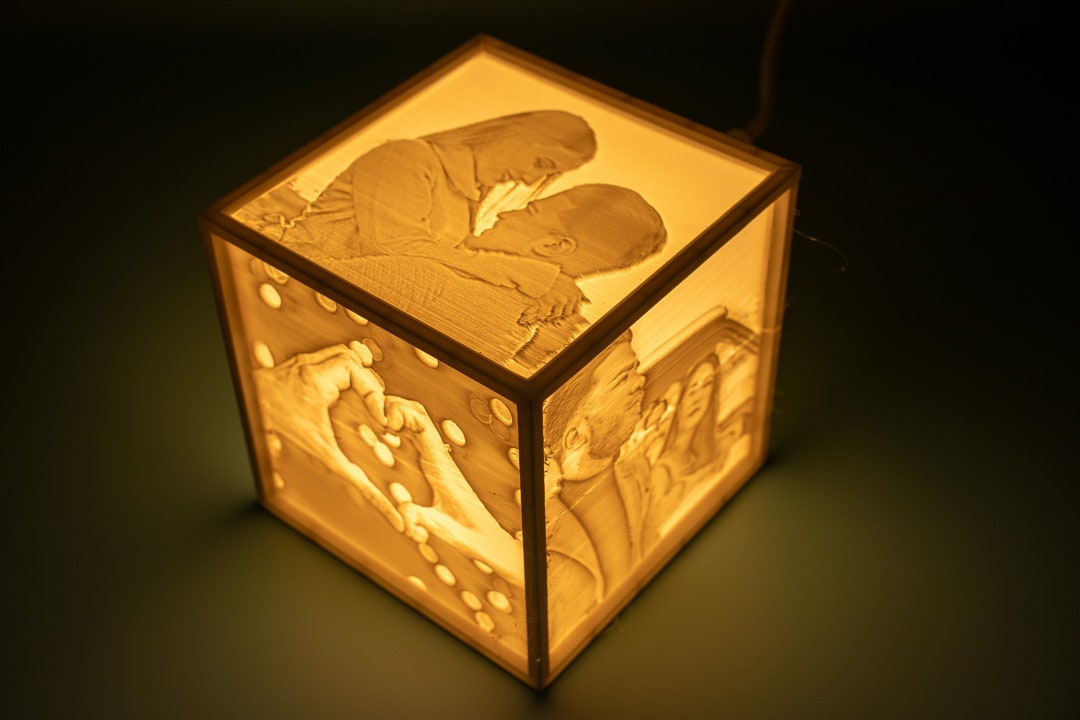 3D Printed Lithophane Light Box (customizable) - Etsy