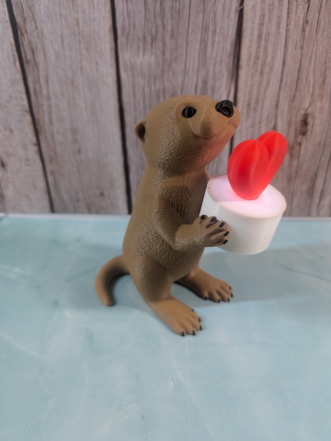 Adorable Otter LED Light Holding a Heart - Unique Valentine's Gift ...