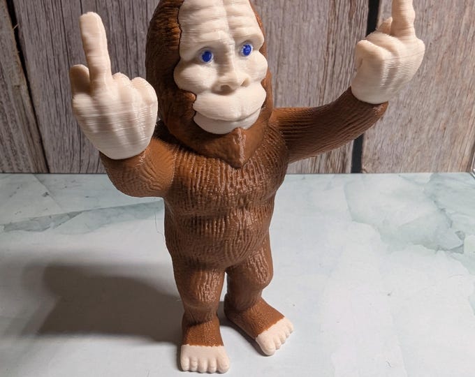 Cheeky Bigfoot Figurine 3D Printed Sasquatch With Attitude, Middle ...