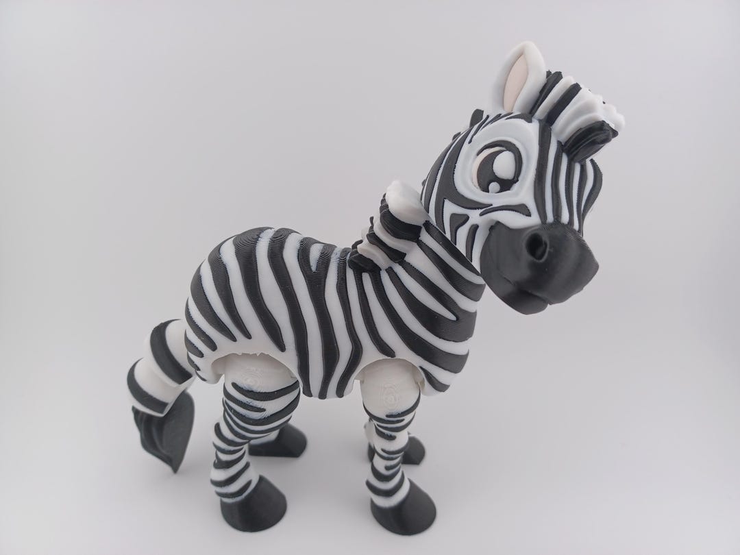 Articulated Zebra – Poseable Jungle Toy, Flexible Fidget Animal, Flexi ...