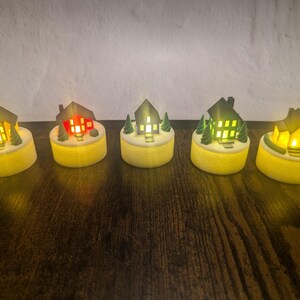 Light-up Miniature Christmas Village Houses: 3D Printed Holiday Decor ...