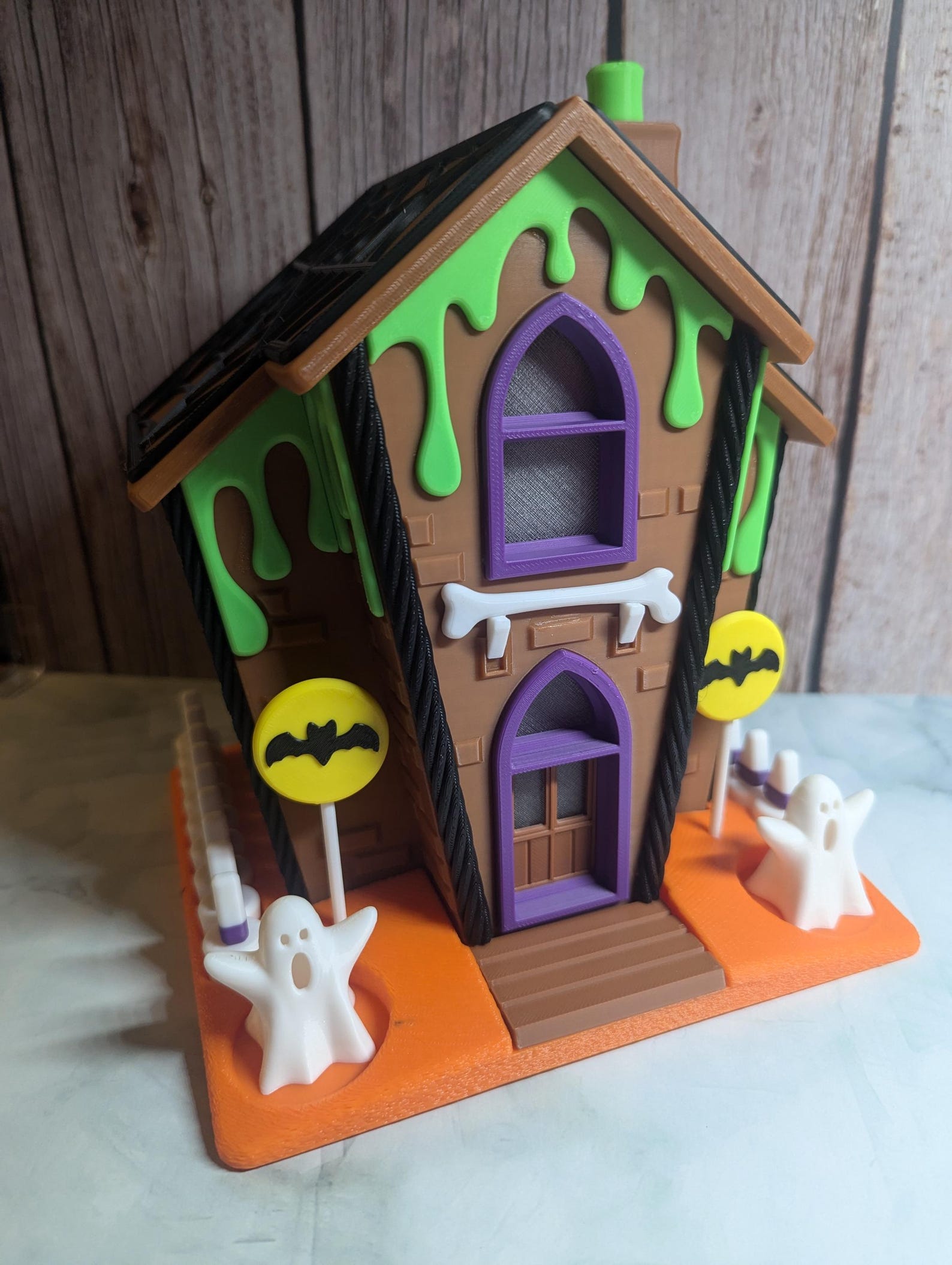3D Printed Haunted Gingerbread House With Removable Roof Halloween ...