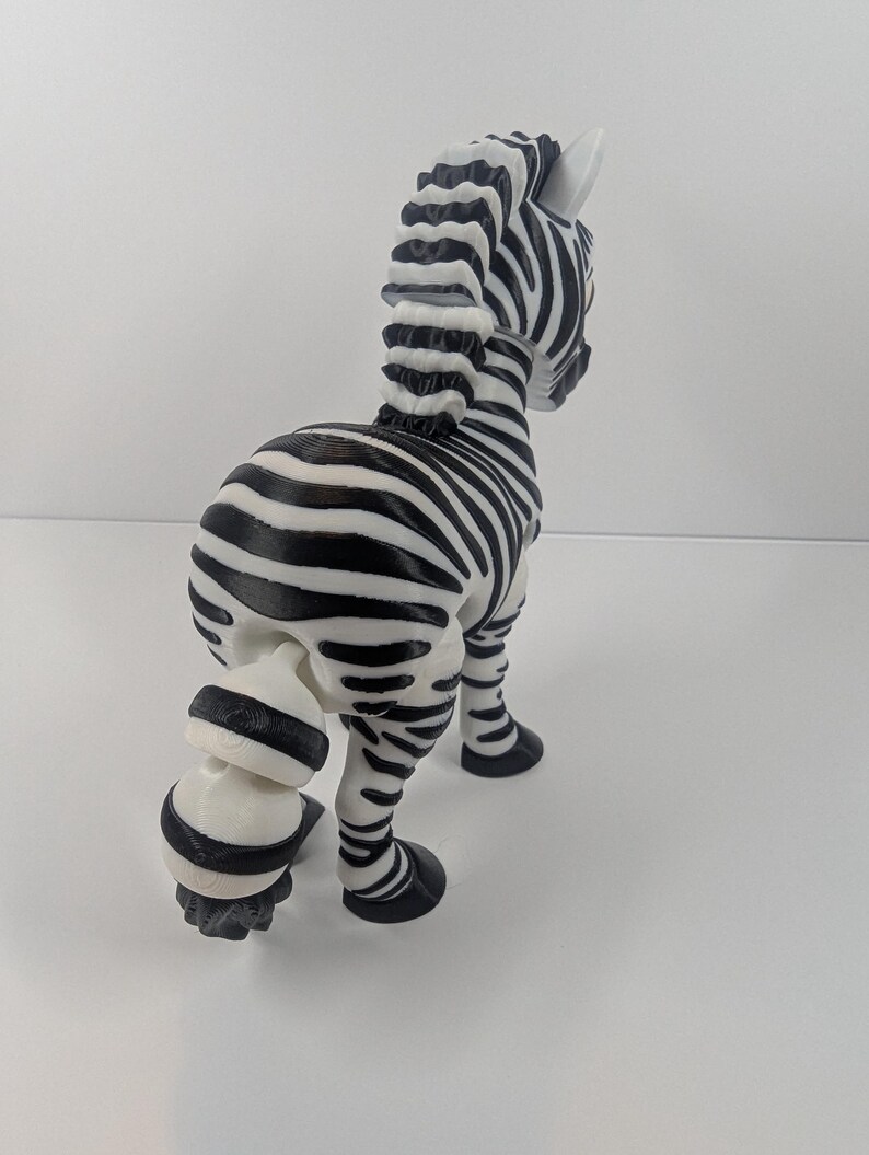 Articulated Zebra – Poseable Jungle Toy, Flexible Fidget Animal, Flexi ...