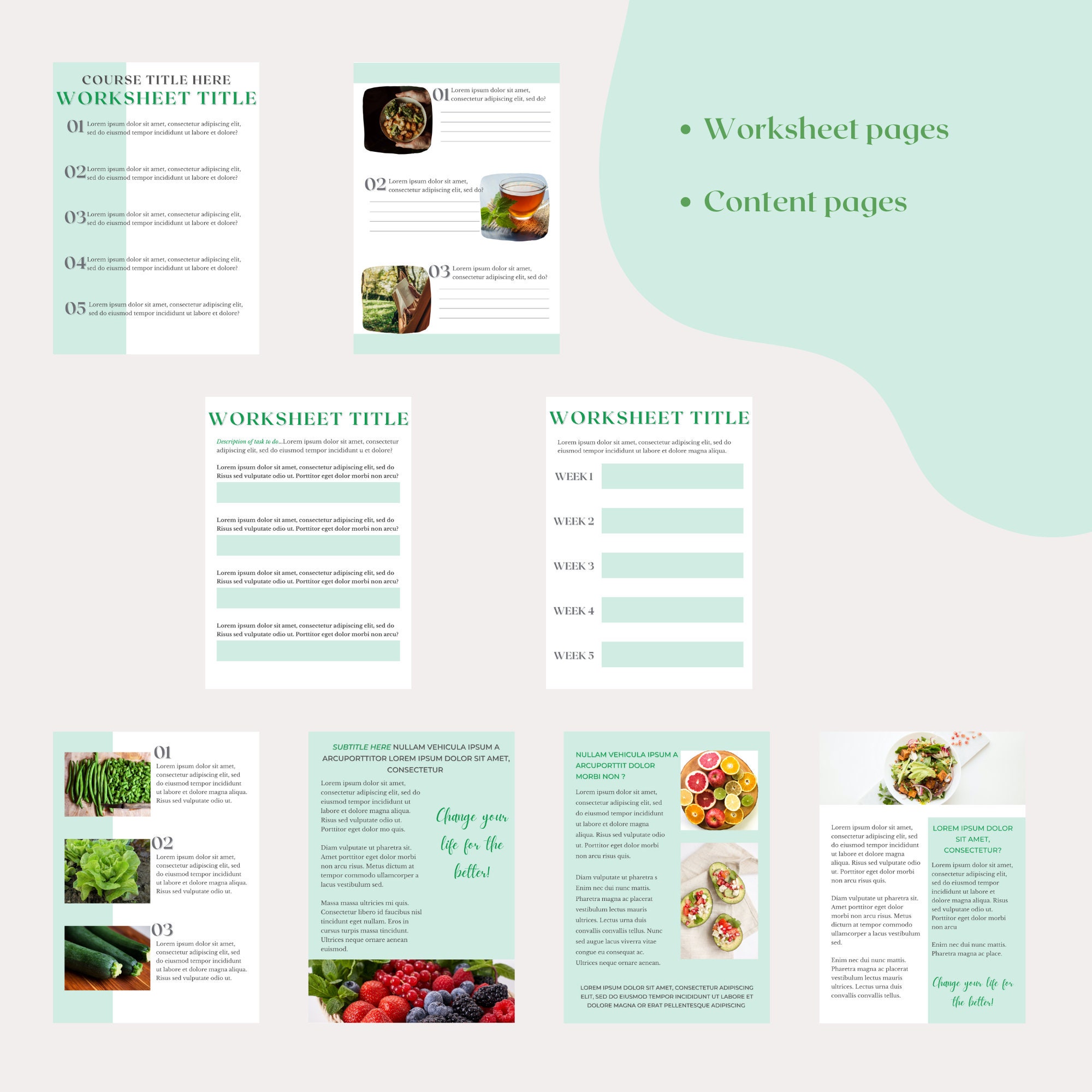 Workbook Template, Health and Wellness Coaches, Canva Template, Instant ...
