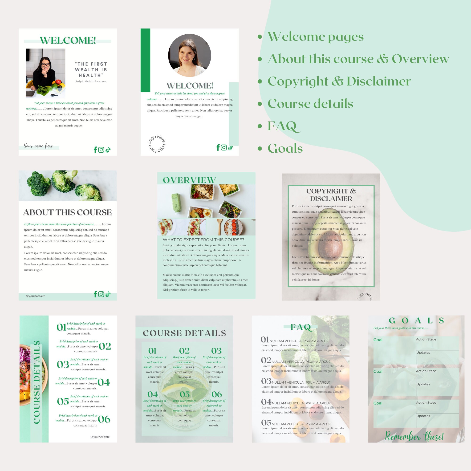Workbook Template, Health and Wellness Coaches, Canva Template, Instant ...