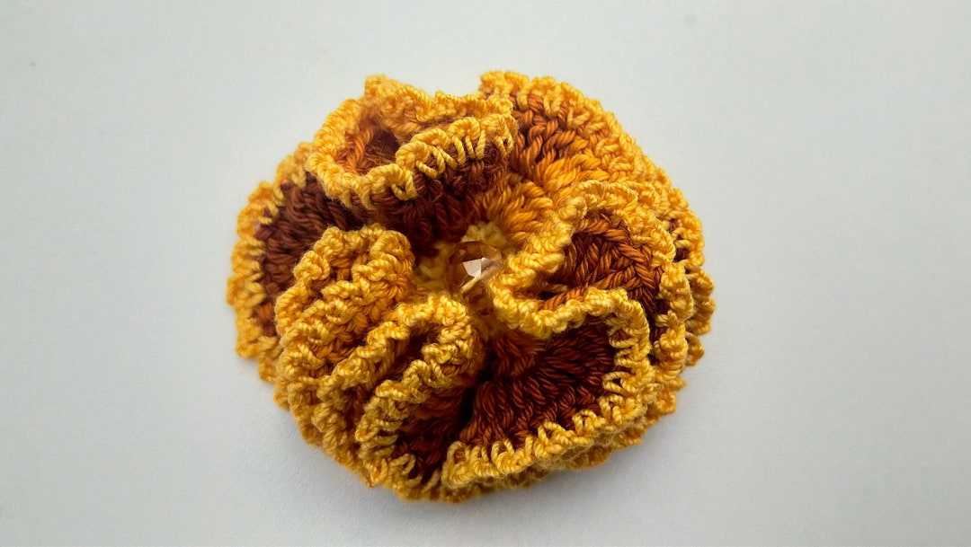 Flower Brooch, Carnation Brooch, Crochet Brooch, Wool Brooch, Yarn ...