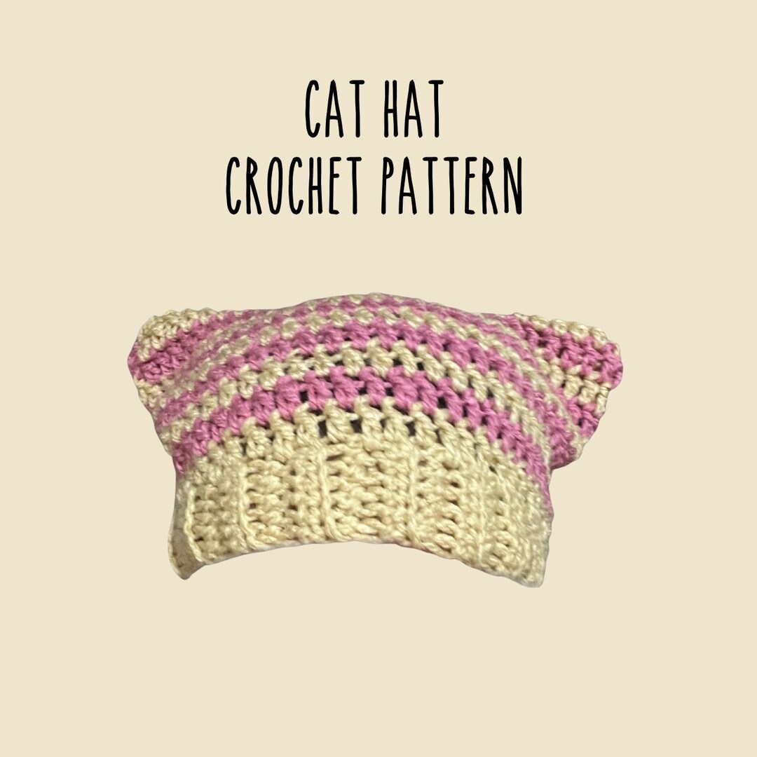 Cat Ear Hat With Ribbing Written Crochet Pattern - Etsy