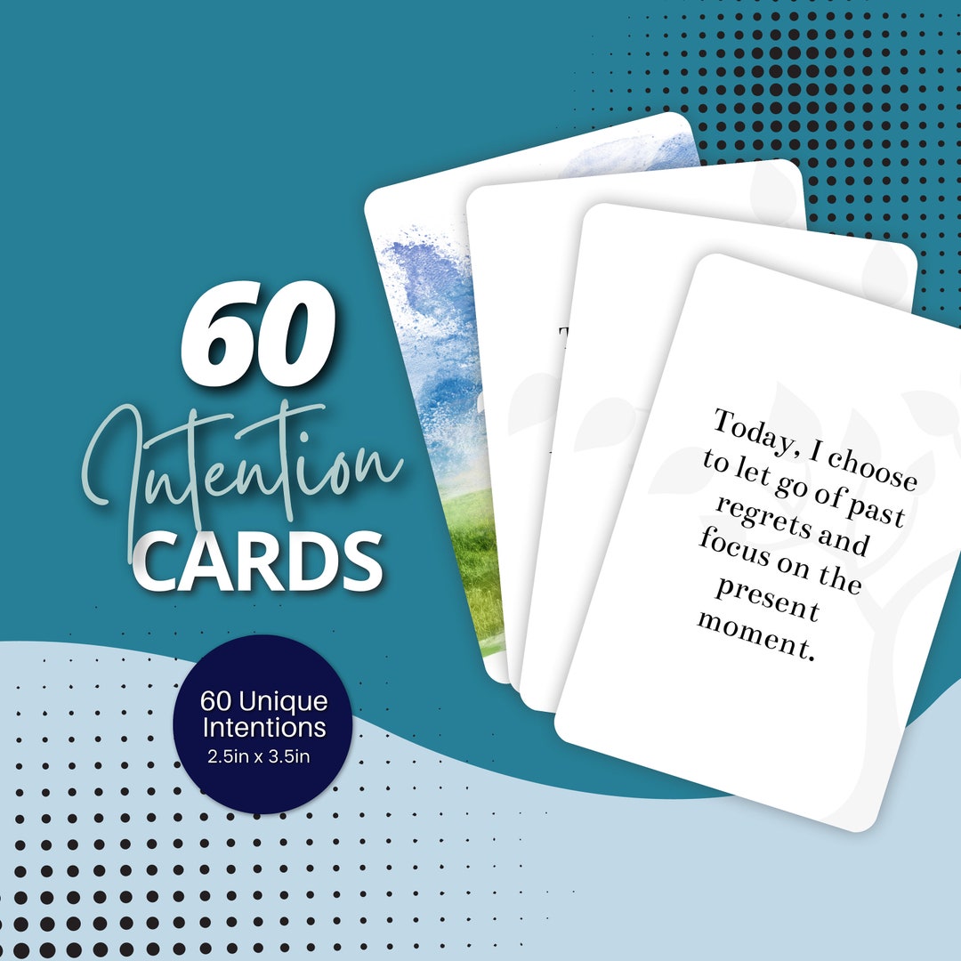 Intention Cards Mindful Living Card Deck Set Intentions - Etsy