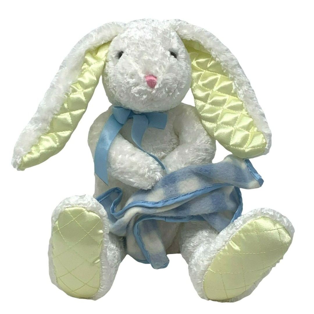 COMMONWEALTH Bunny Rabbit Plush Quilted Satin Ears Vintage 2001 Blue ...