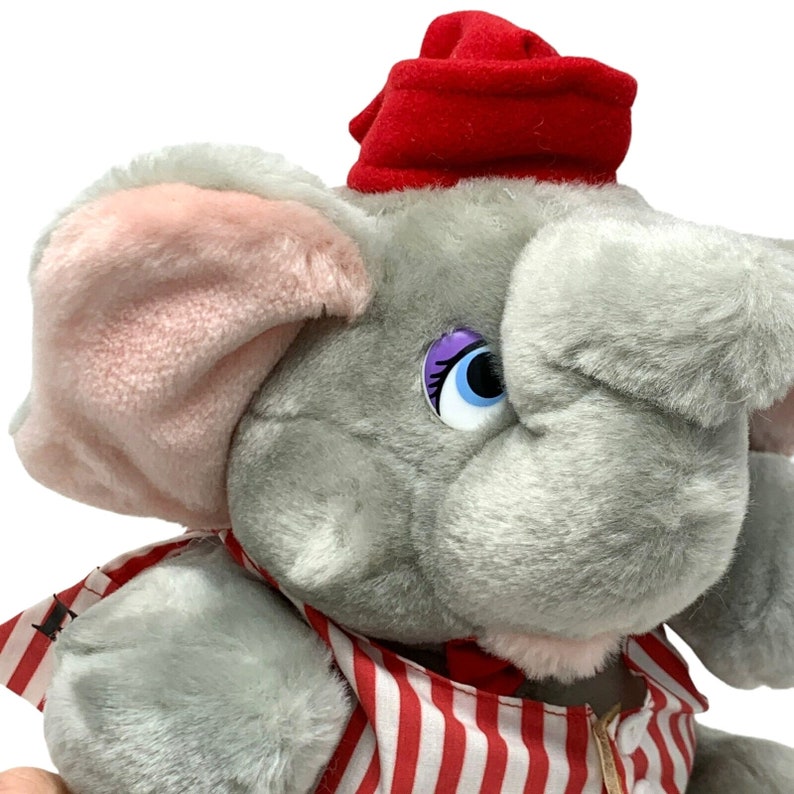 DAKIN Circus Elephant Peanuts Bag Gray 9 Plush 1987 Vintage RARE Korea ...