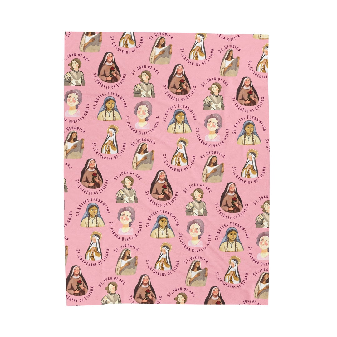 Female Catholic Saints Blanket, Girls Saints Blanket, Baptism Gift ...