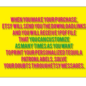 DIY Patron Tequila Fully Label Customizable PDF, Change All the Texts ...