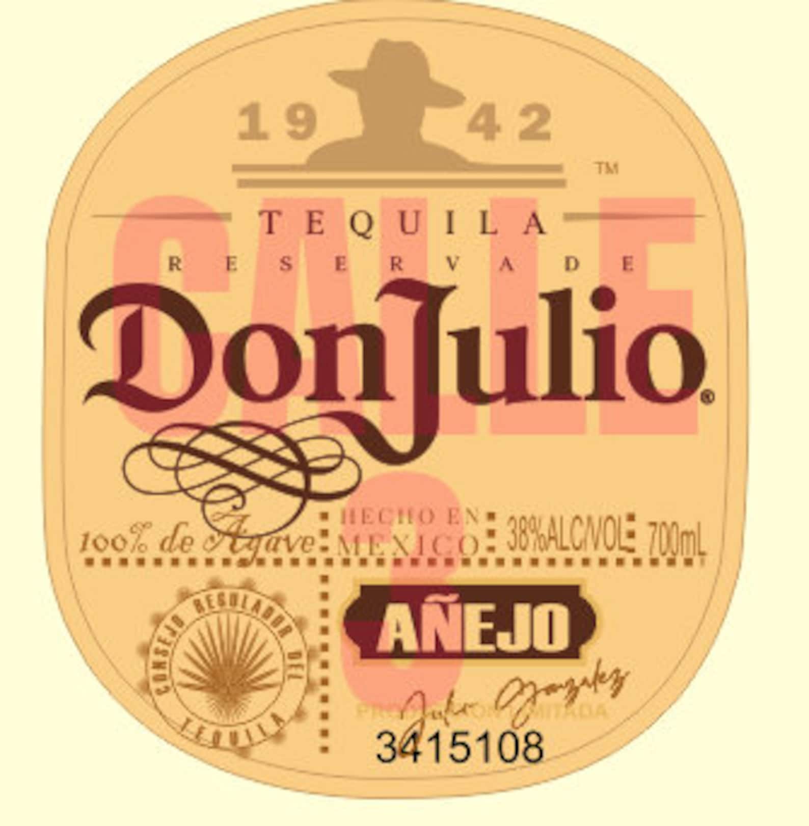 Tequila Don Julio Anejo Label Files, Original, for 700-750 Ml Bottle ...