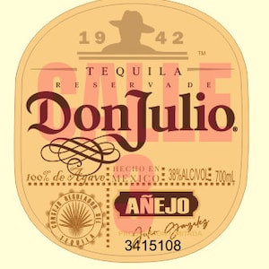Tequila Don Julio Anejo Label Files, Original, for 700-750 Ml Bottle ...