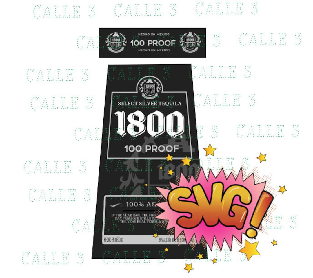 Tequila 1800 Black Label, Digital File, SVG, EPS, PNG, for Cut ...