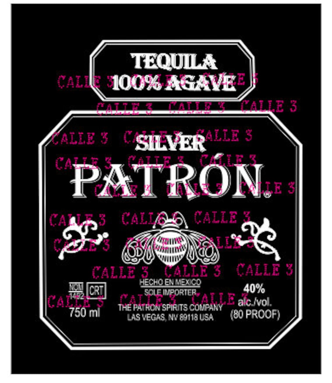 Digital Tequila Patron Label in SVG, All Curves, Layers, to Sublimate ...
