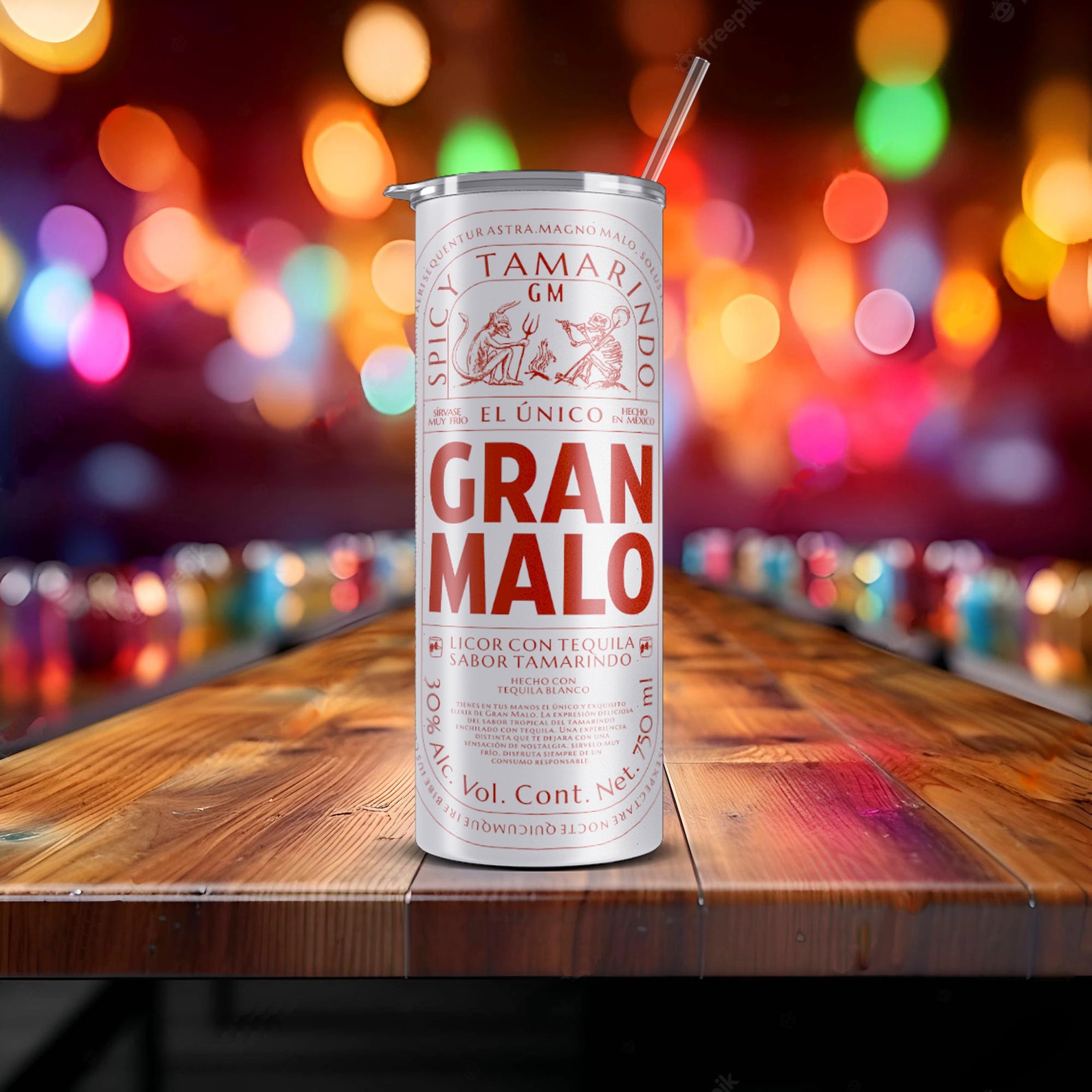 Tequila Gran Malo, Digital Label for 20 Oz Tumbler and Single, PNG File ...