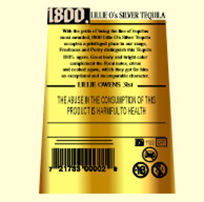 Tequila 1800 GOLD Label Files, PNG and JPG, Surprise Your Friends at ...