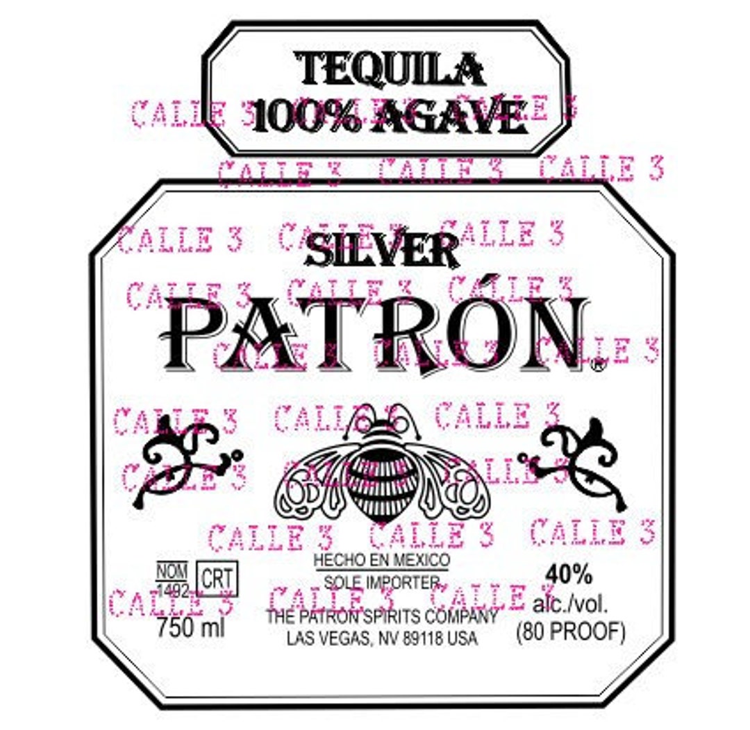 Digital Tequila Patron Label in SVG All Curves Layers to - Etsy