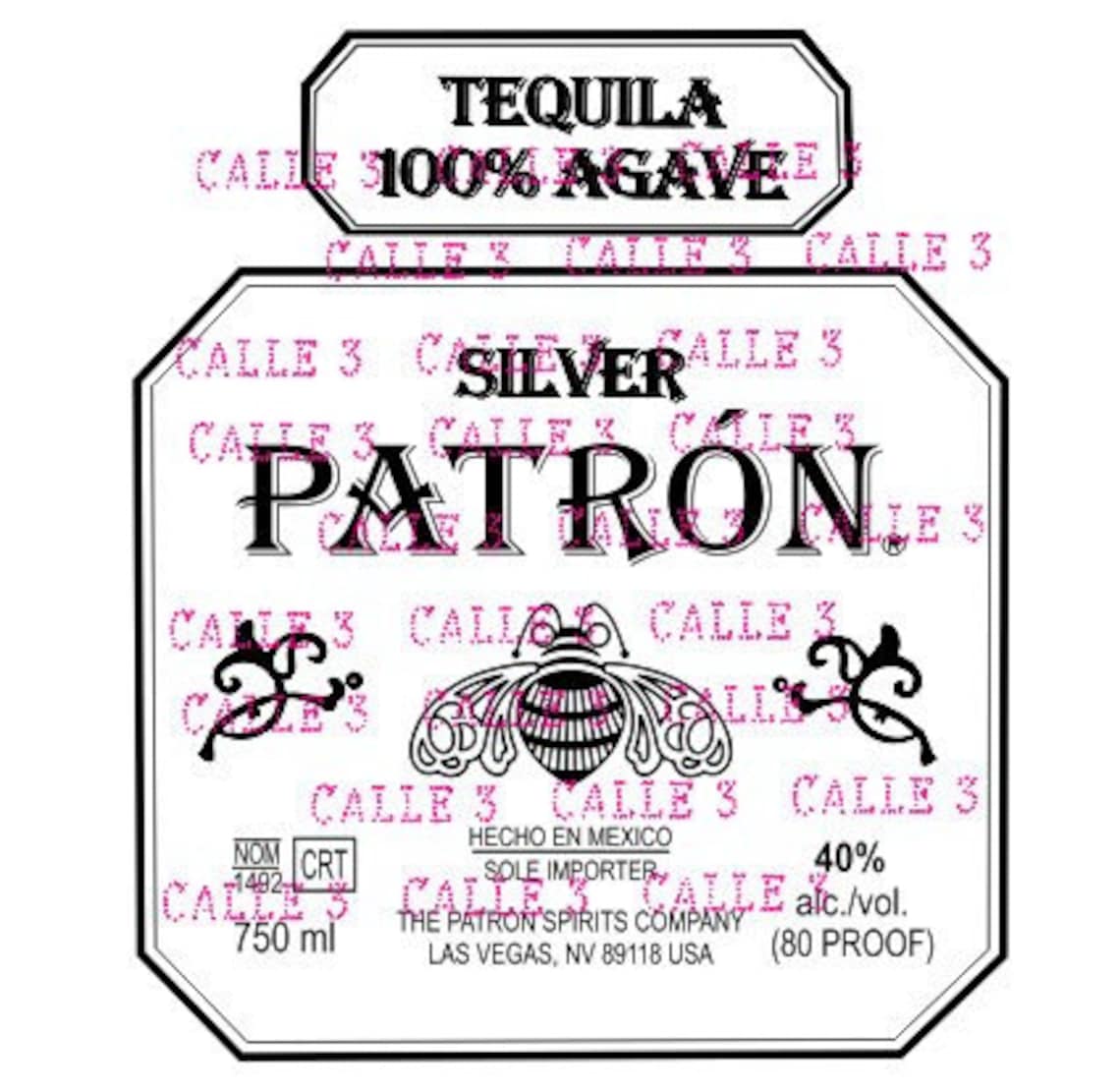 Digital Tequila Patron Label in SVG, All Curves, Layers, to Sublimate ...