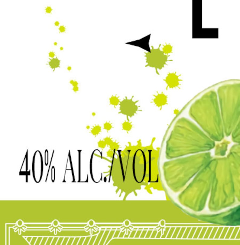 Don Q Lime (limón) Rum Digital Label PNG and JPG for 20 Oz Skinny ...