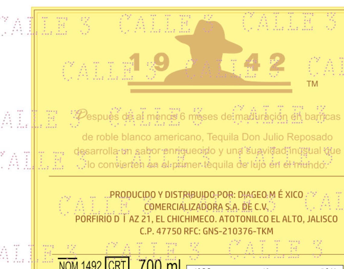 Tequila Don Julio Añejo Label, 6CM, PNG and PDF, High Resolution, Front ...