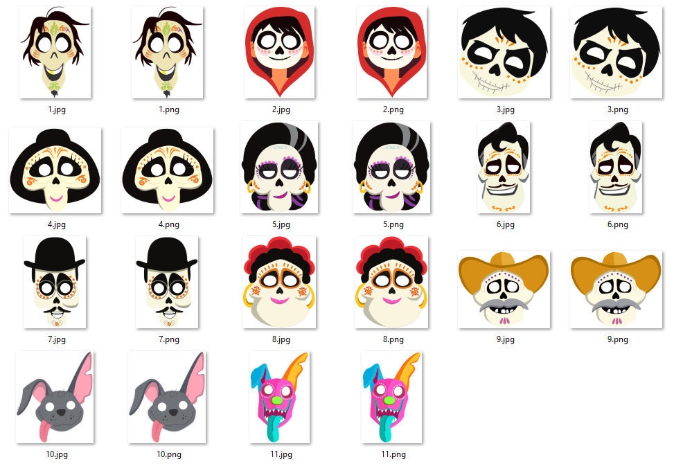 COCO Fun Masks, for Print and Cut or Sublimate, Caketoppers and More ...