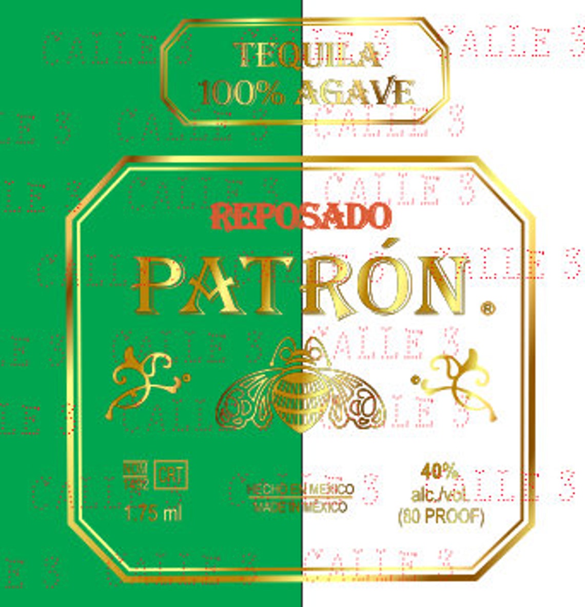 Tequila Patrón Reposado Digital Label File PNG, Buy It Now, Transparent ...