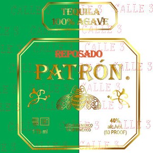 Tequila Patrón Reposado Digital Label File PNG, Buy It Now ...