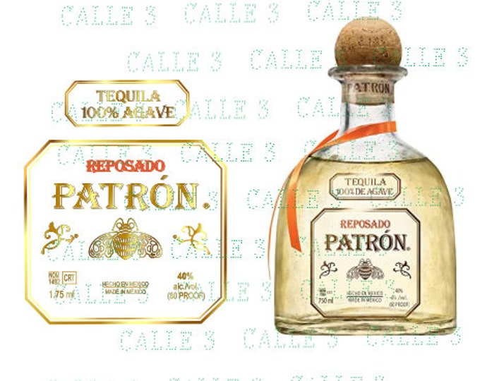 PRINTABLE Patron Label 750ML, Custom Patron Label, Tequila Custom Label ...