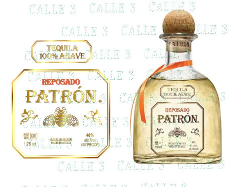 Tequila Patrón Reposado Digital Label File PNG, Buy It Now, Transparent ...