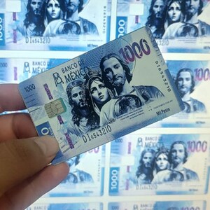 Credit N Debit Card Skin Template, Card Cover, Mexican 1000 Pesos and ...