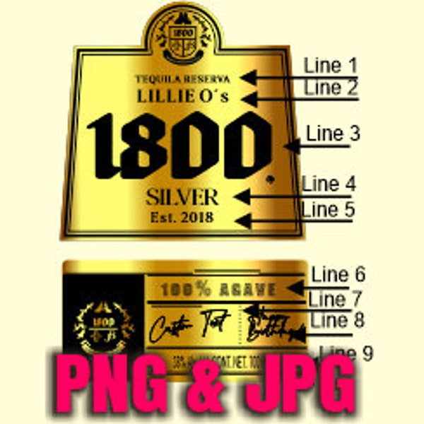 1800 Tequila Label - Etsy