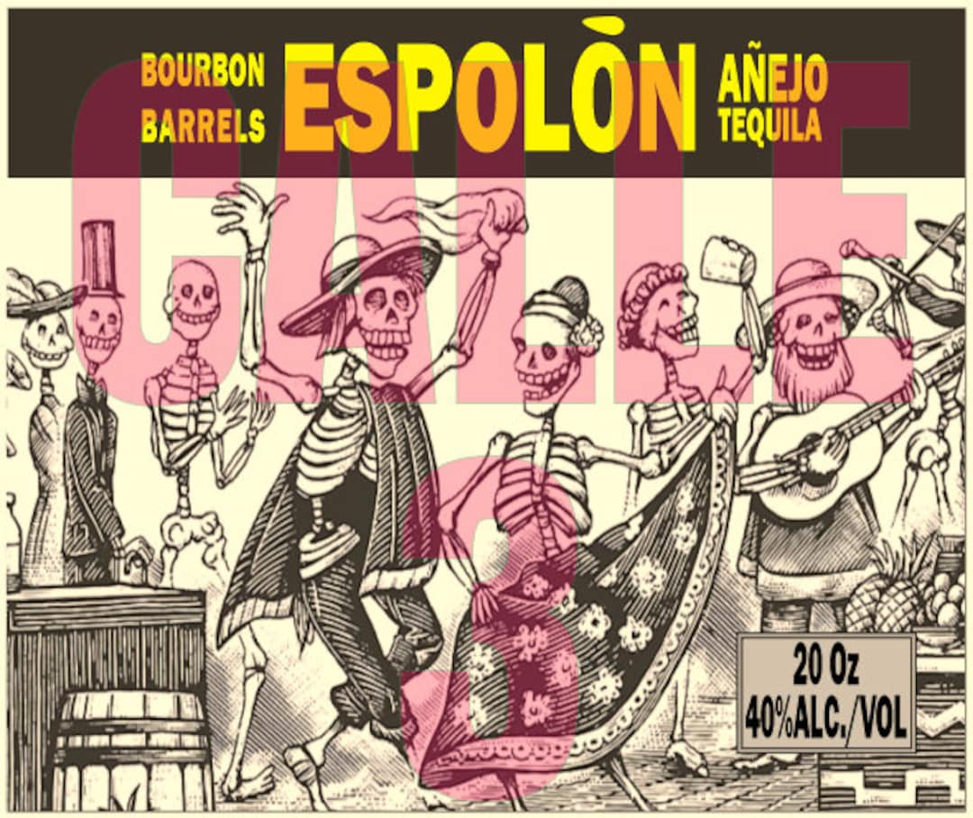 Tequila Espolon Digital Labels Files, for 20 Oz Skinny Straight Tumbler ...
