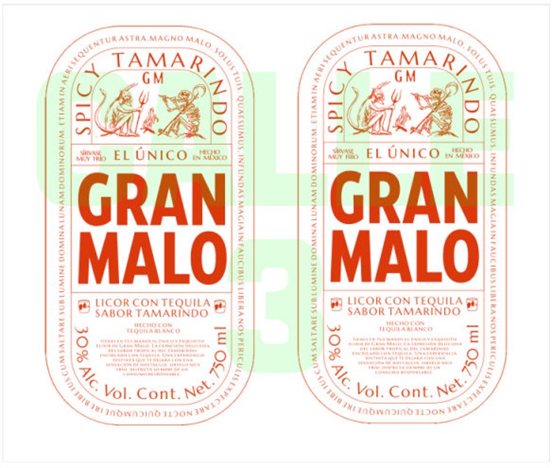 Tequila Gran Malo, Digital Label for 20 Oz Tumbler and Single, PNG File ...