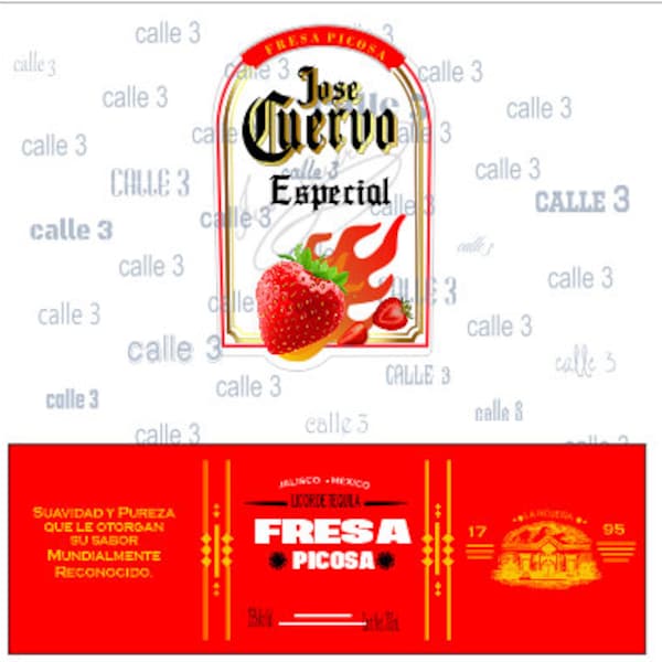 Tequila Jose Cuervo Especial Strawberry Digital Label File for Bottle ...