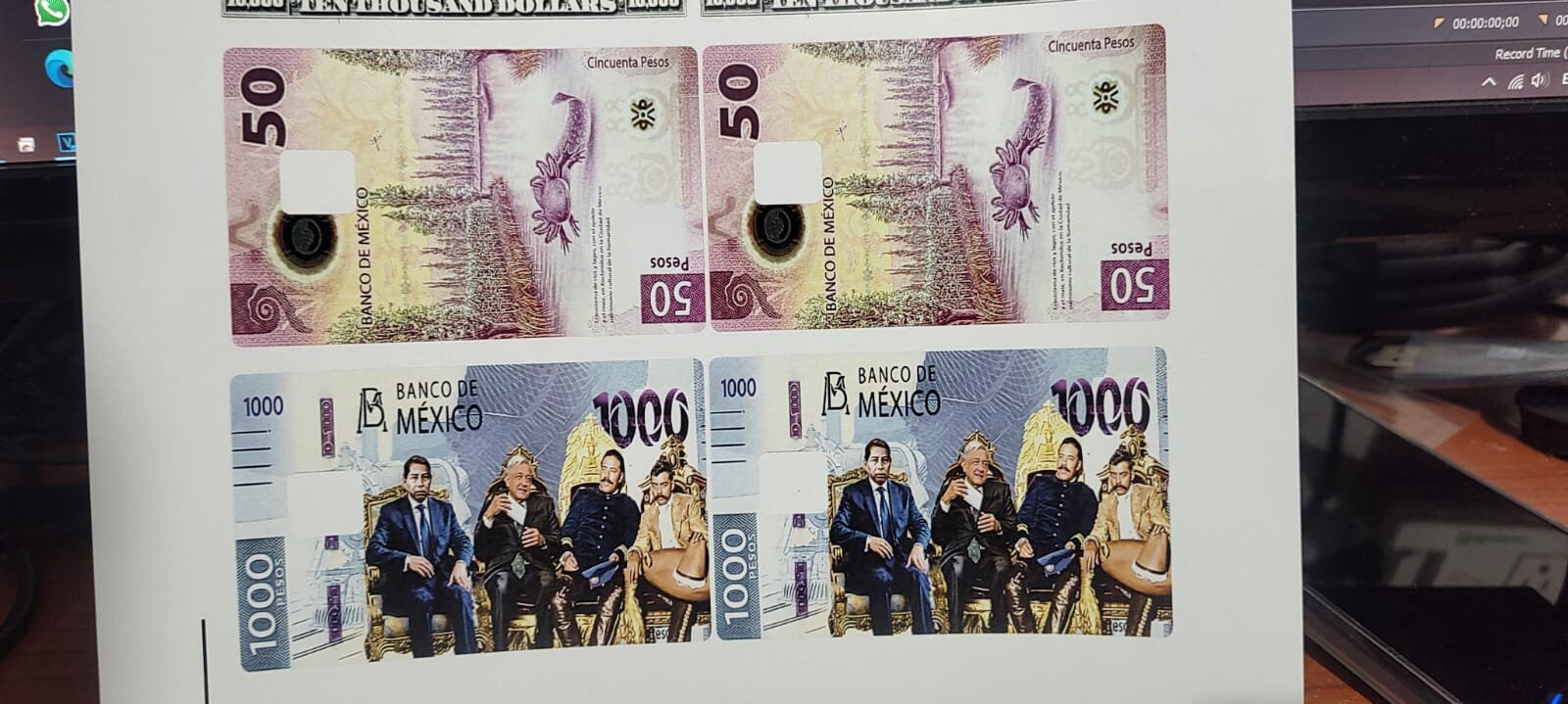 Credit N Debit Card Skin Template, Card Cover, Mexican 1000 Pesos and ...