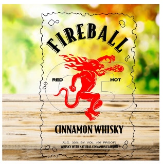 Fireball Cinnamon Whiskey Label in Black, Transparent PNG, Ideal for ...