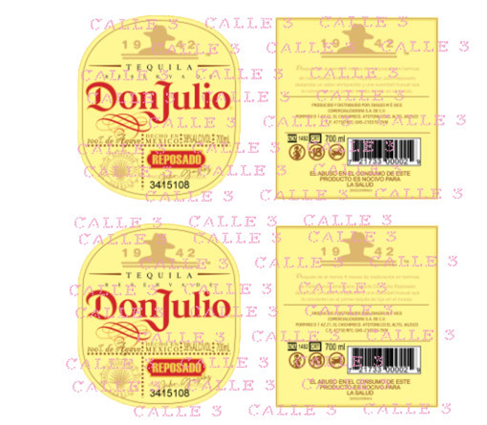 Tequila Don Julio Añejo Label, 6CM, PNG and PDF, High Resolution, Front ...
