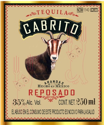 Tequila Cabrito Reposado Digital Label Files, 250 Ml, JPG and PNG ...