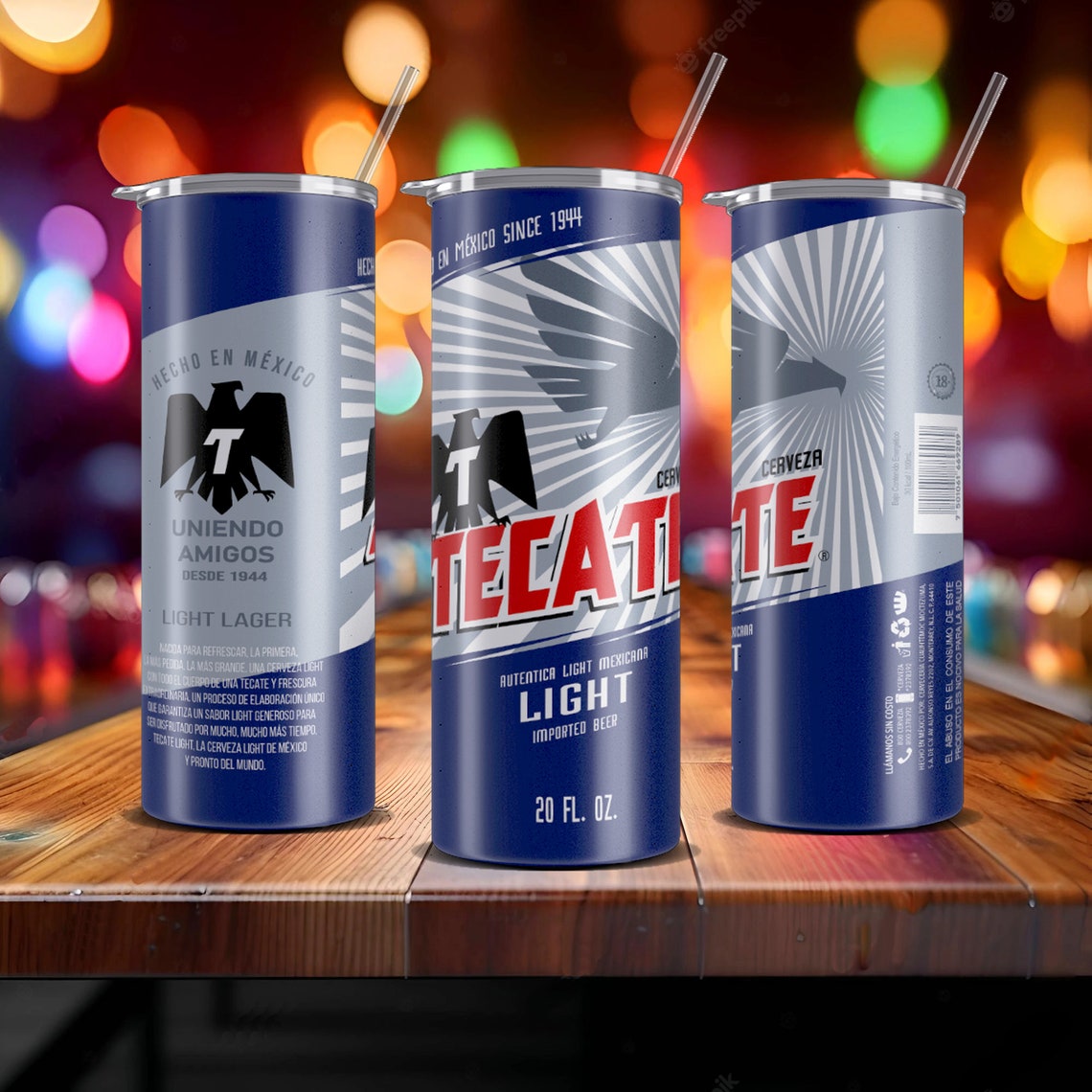 Tecate Light Label Digital in PNG and JPG, ready for skinny tumbler 20 Oz wrap, or cakes or ...